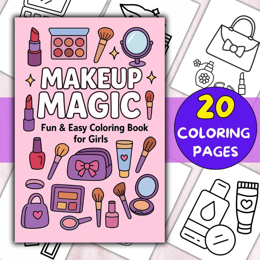 Makeup & Cosmetics Coloring Book for Girls: Fun Beauty Activity ...