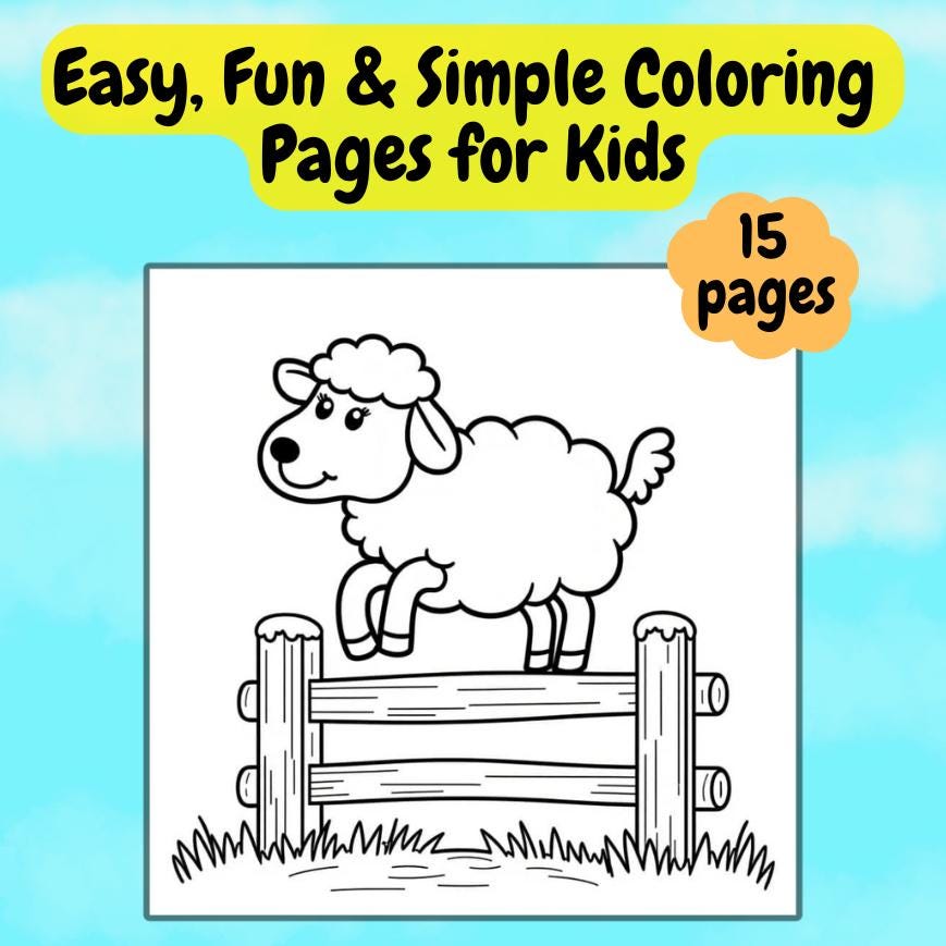 My Farm Animals Coloring Pages for Kids, 15 Fun Printable Sheets ...
