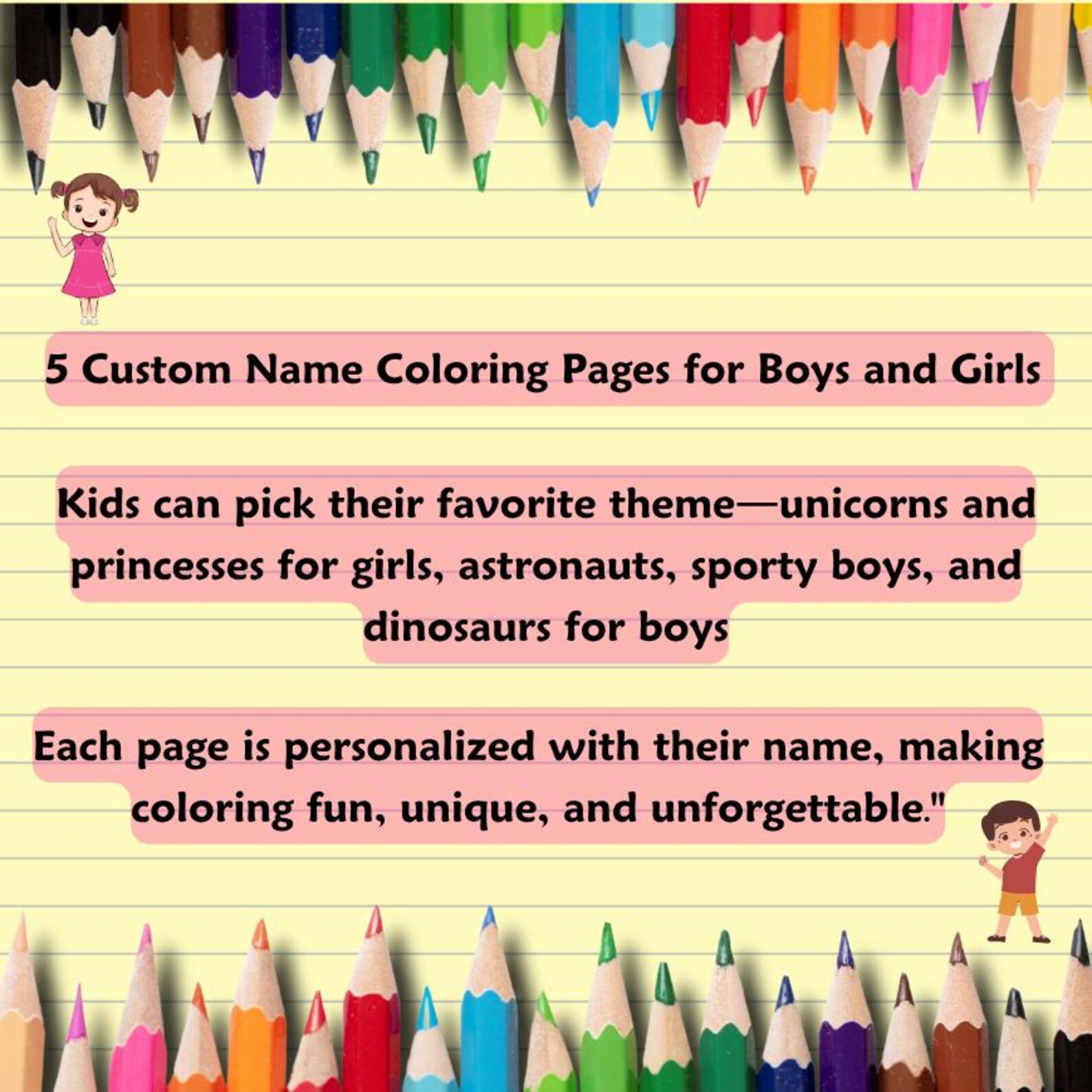 Personalized Name Coloring Page: Custom Kids Activity (printable PDF ...