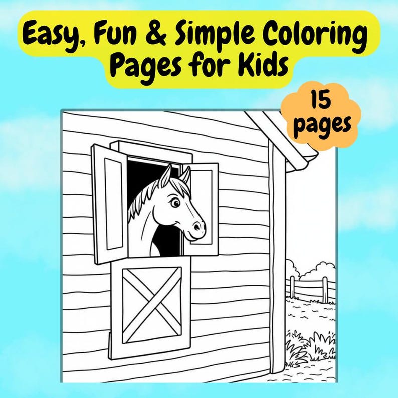 My Farm Animals Coloring Pages for Kids, 15 Fun Printable Sheets ...