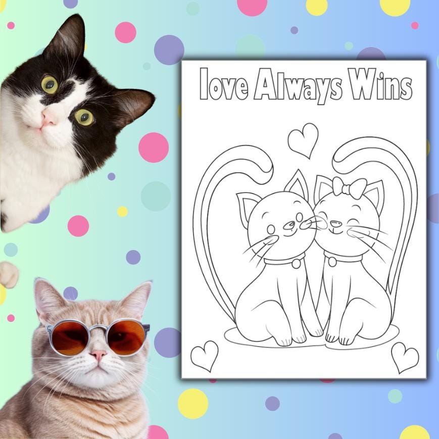 Meow, Cat Coloring Pages for Kids, Adult, Printable Coloring Book ...
