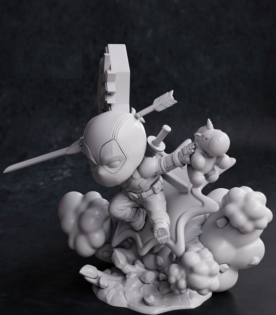 Cute Movie Figure Deadpool STL 3D Printing Digital File Movie Character ...