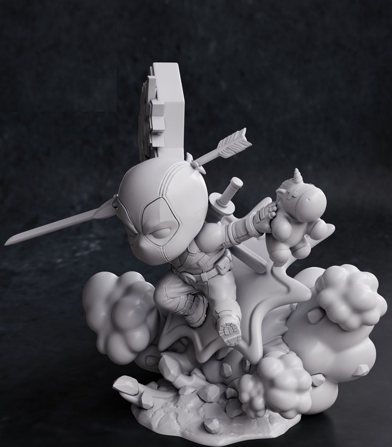 Cute Movie Figure Deadpool STL 3D Printing Digital File Movie Character ...