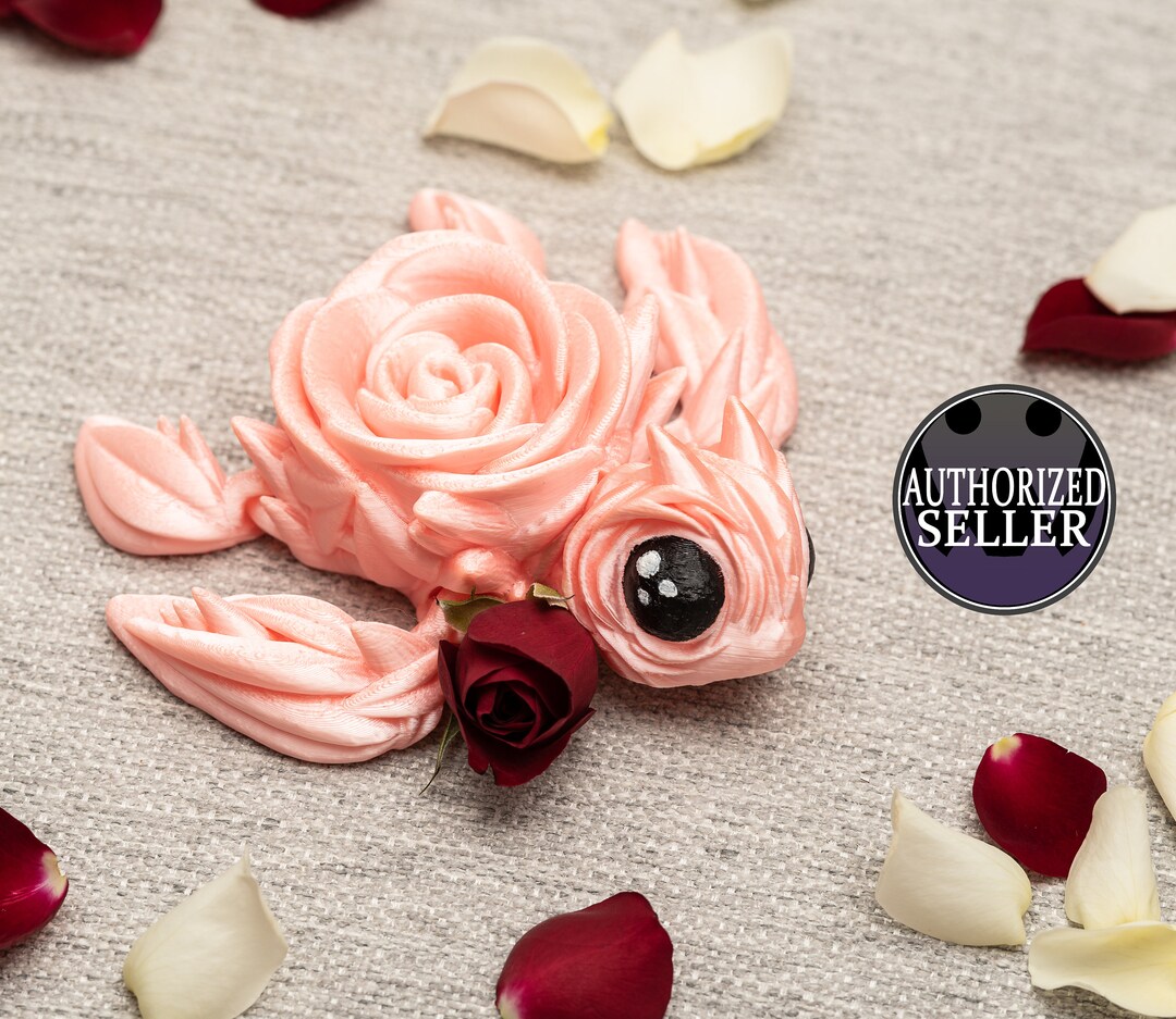 Pink Rose Turtle Gift, 3D Print Collectible, Fidget Tool, Flower ...