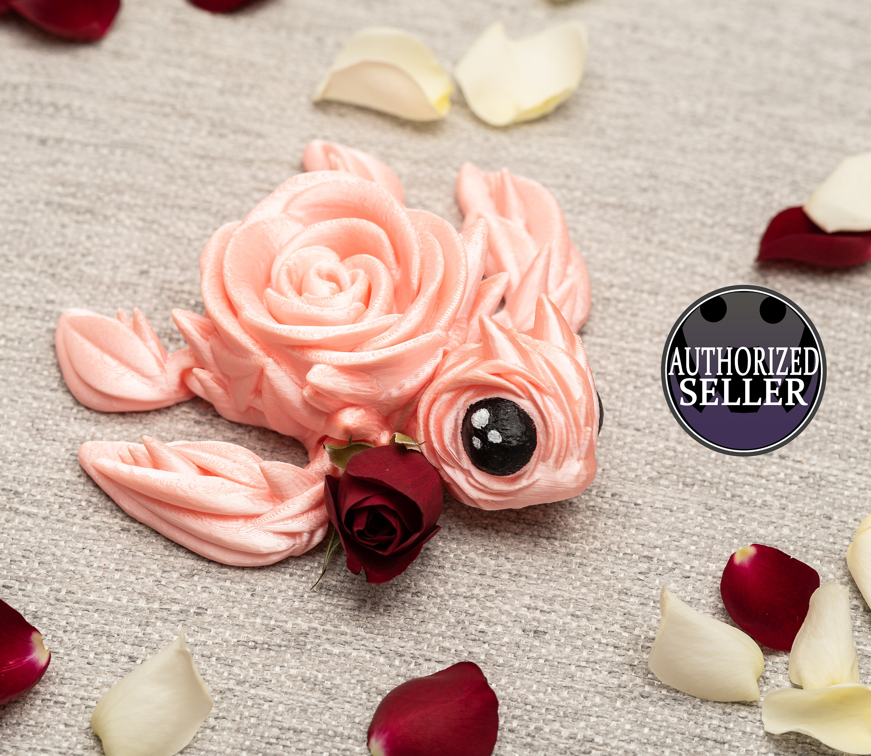 Pink Rose Turtle Gift, 3D Print Collectible, Fidget Tool, Flower ...