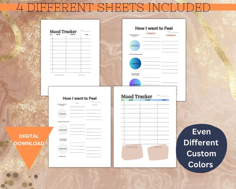 Self-care Planner Self-care Sheets Your Wellness Mood Tracker Self-care ...