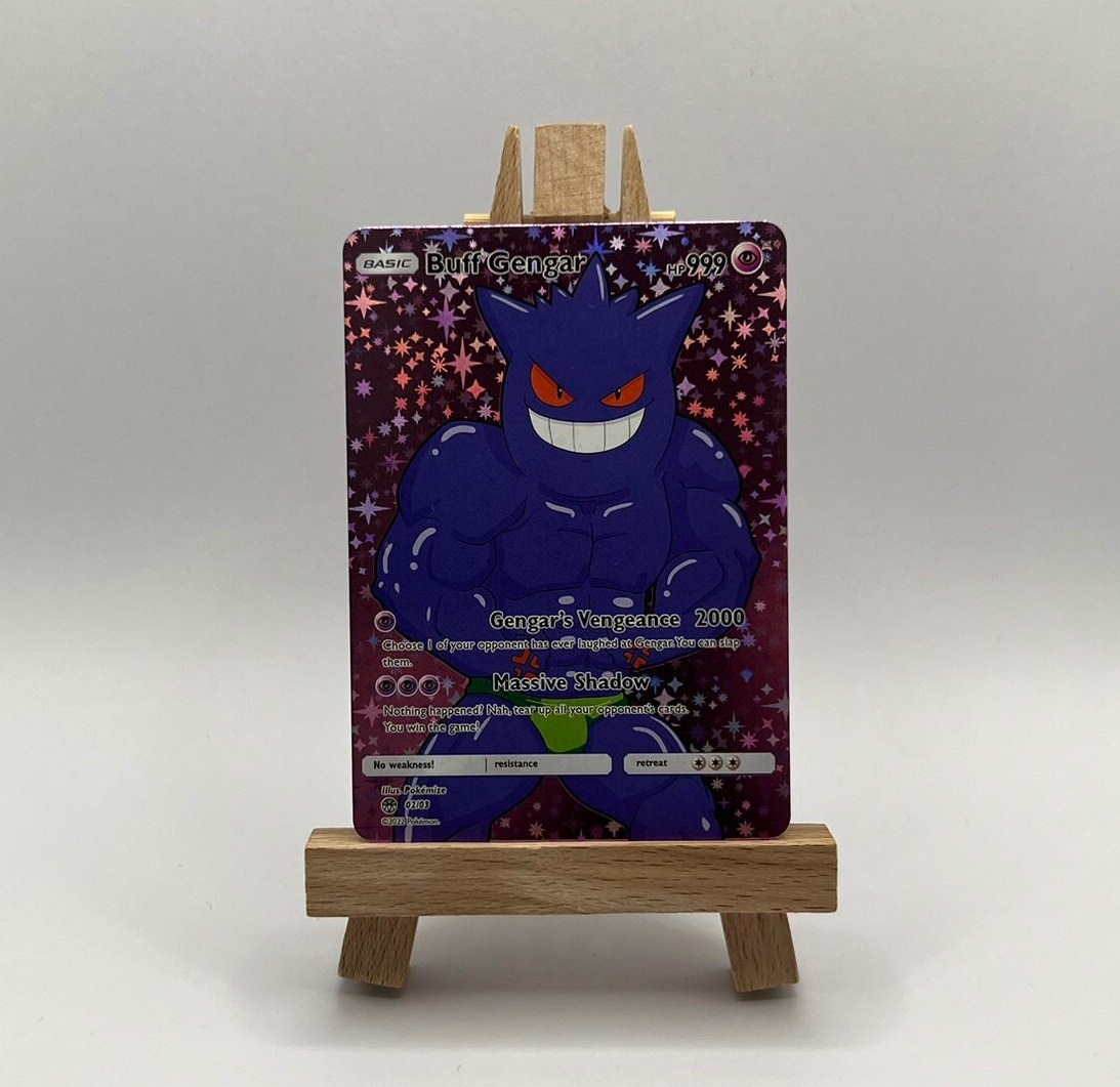 Buff Gengar Pokemon Card Full Art Holographic Secret Santa - Etsy