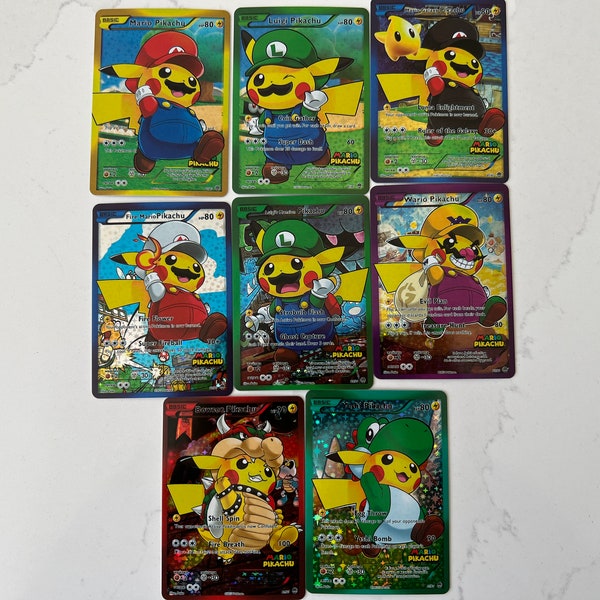 Pikachu mario cards - Etsy España