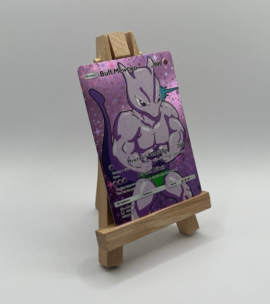 Buff Mew / Mewtwo Pokemon Card Full Art Holographic Secret - Etsy UK