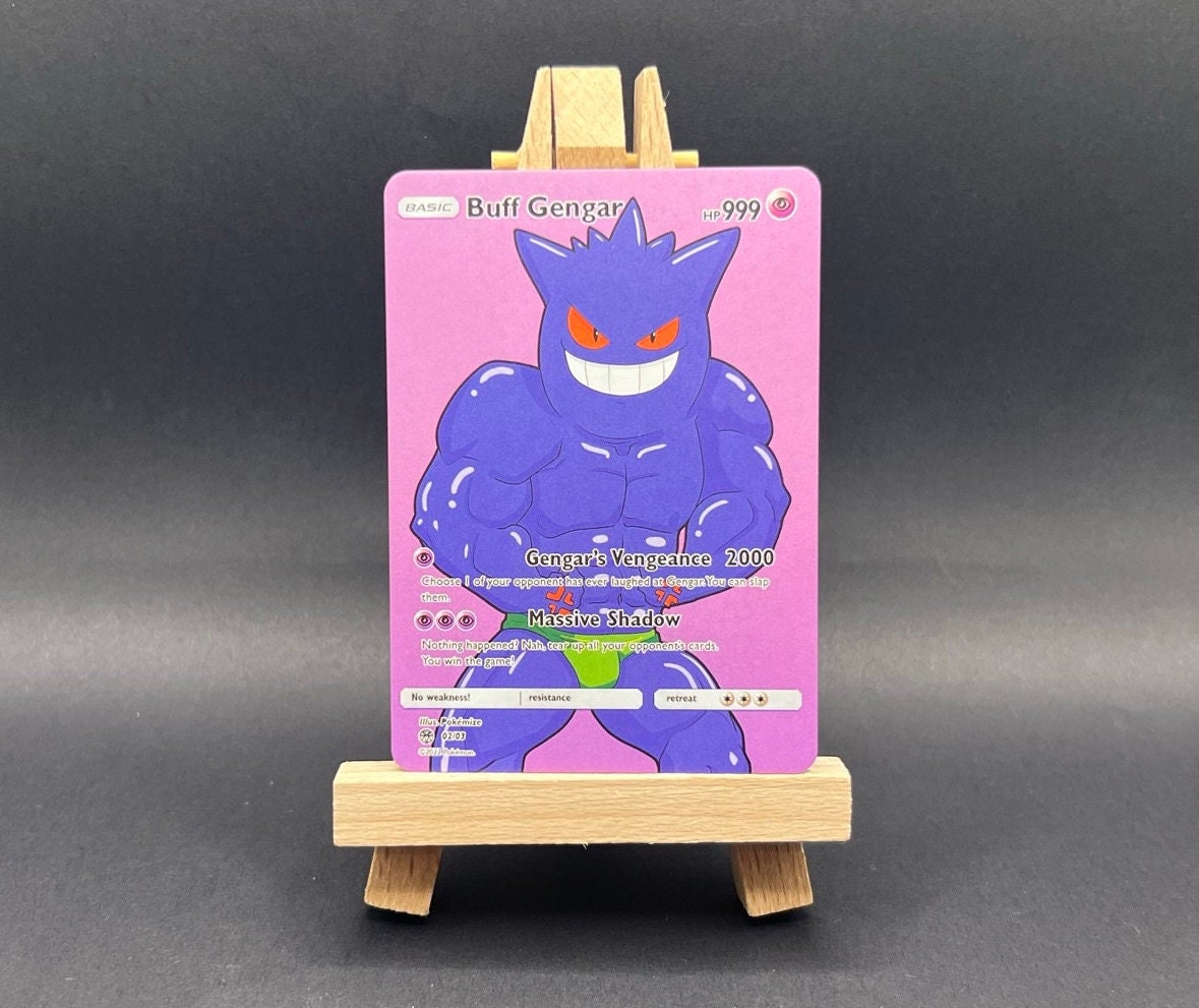 Buff Gengar Pokemon Card Full Art Holographic Secret Santa - Etsy