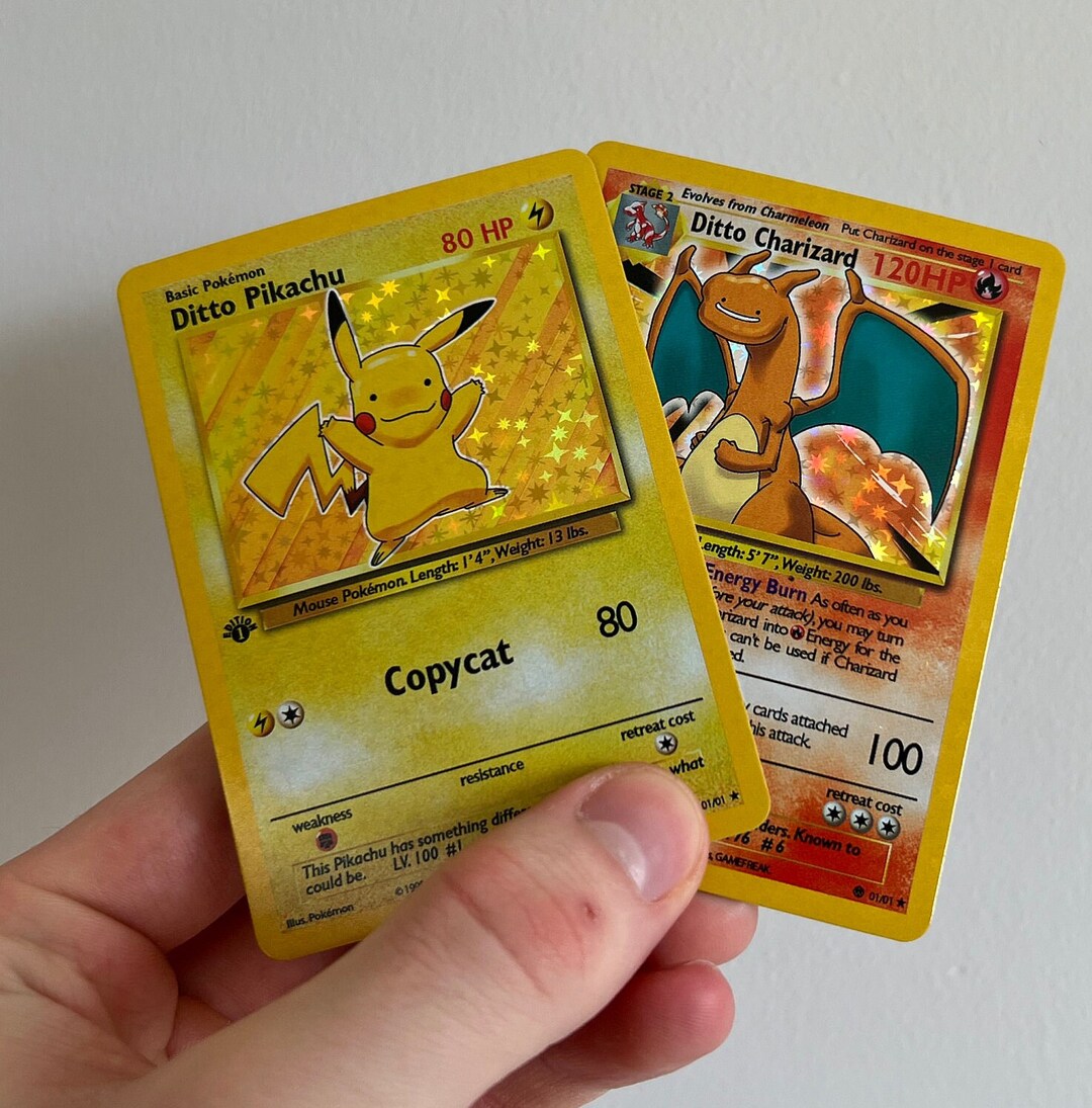 Ditto Pikachu Charizard Pokemon Card First Edition Full Art - Etsy