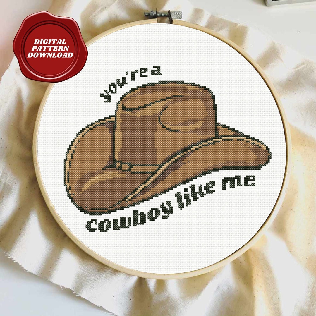 8" Embroidery & Cross Stitch Pattern: Cowboy Like Me (digital Download ...