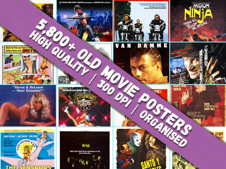5,800 Old Movie POSTERS, High Quality 300 DPI, MEGA Movie Posters ...