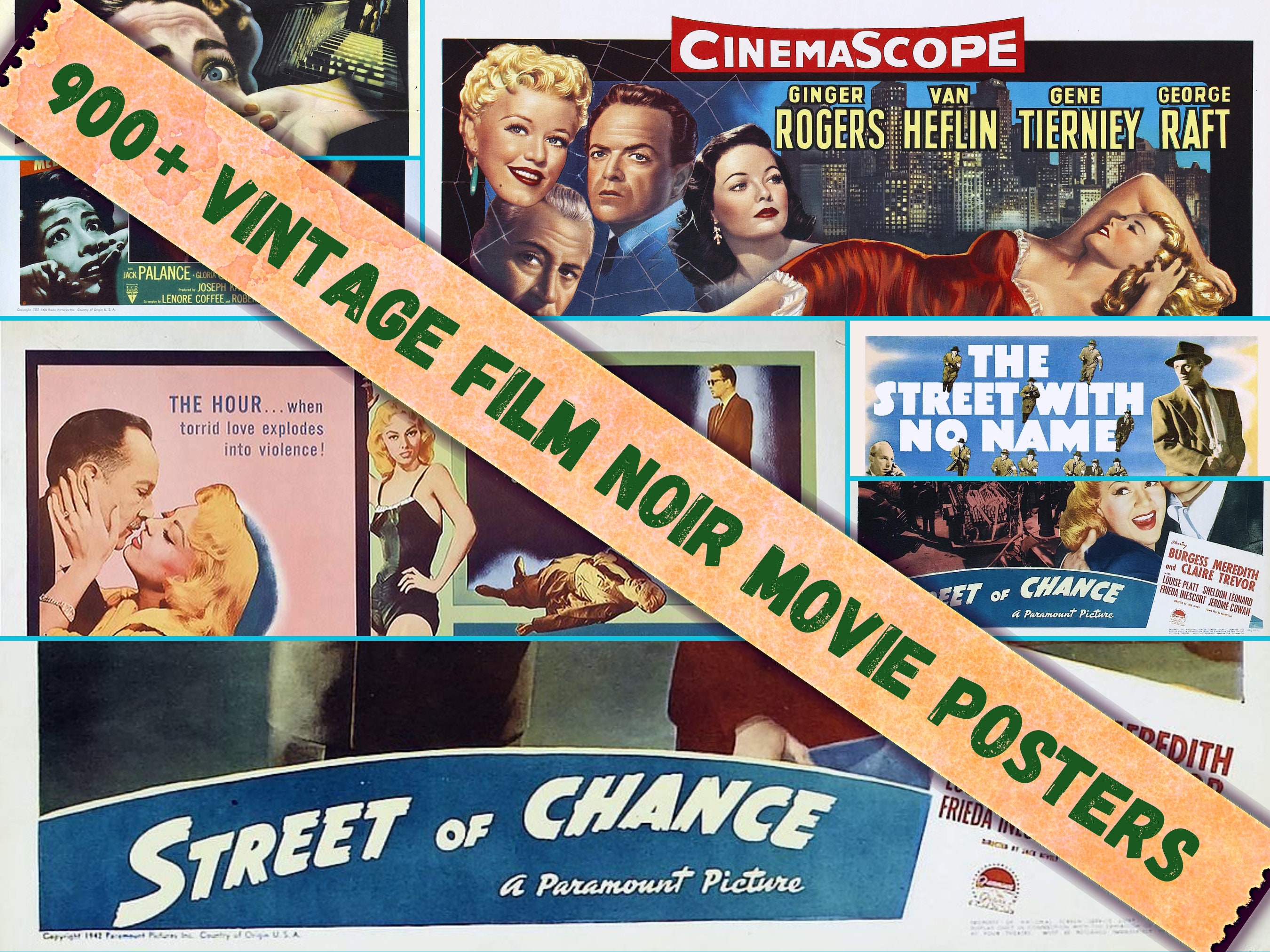 900 Film Noir Movie Posters, Vintage Posters Pack 900 Film Noir Posters ...
