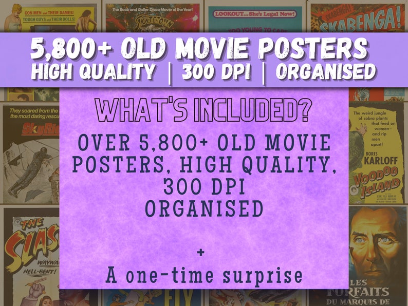 5,800 Old Movie POSTERS, High Quality 300 DPI, MEGA Movie Posters ...