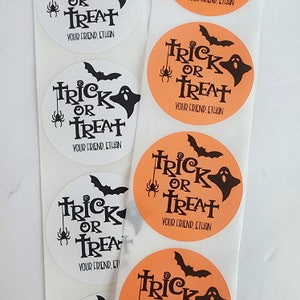 Personalized Trick or Treat Gift Bag Sticker Halloween Treat Bag ...