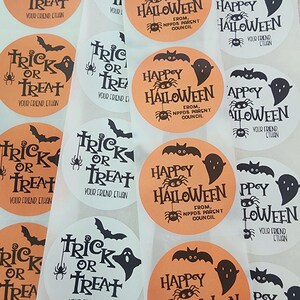 Personalized Trick or Treat Gift Bag Sticker Halloween Treat Bag ...