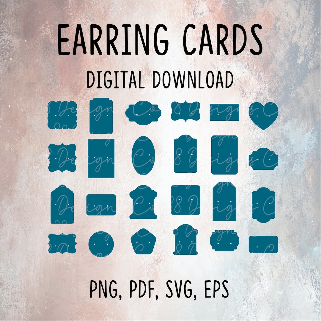 Earring Display Card for Earring Template for Jewelry Card for Jewelry ...