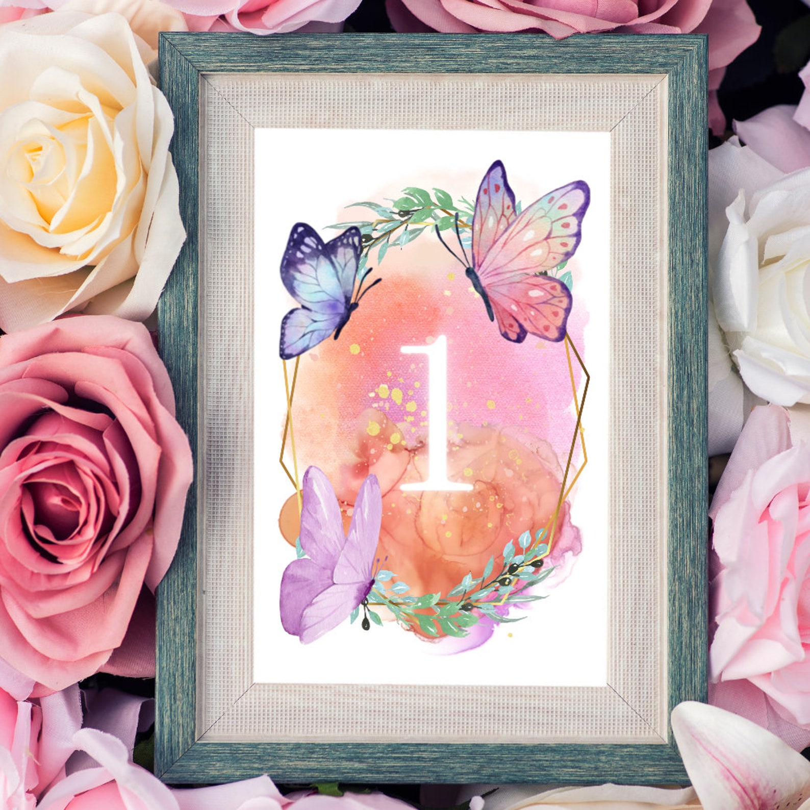 Printable Butterfly Table Numbers ,instant Download Template, Baby ...