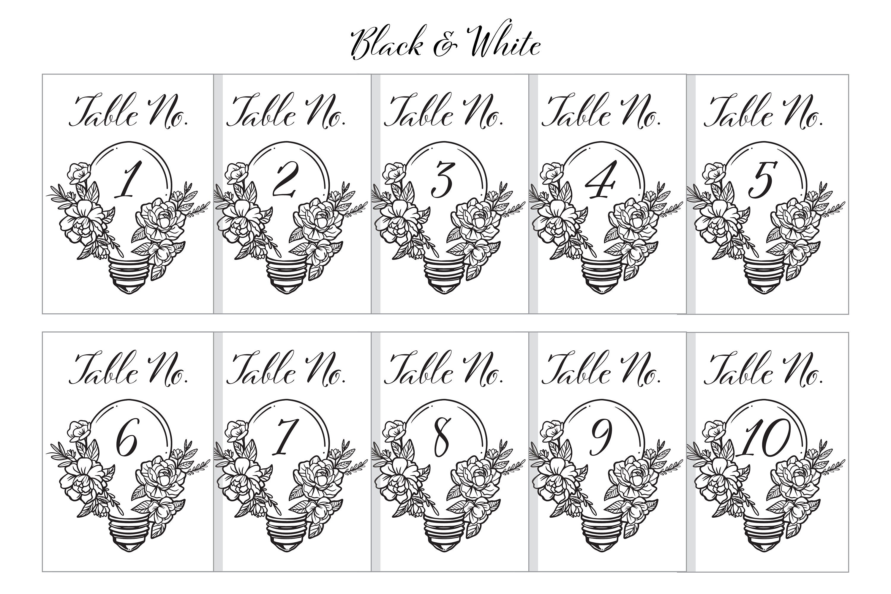 Printable Table Numbers, Floral Table Numbers, Barn Wedding, 5x7 ...