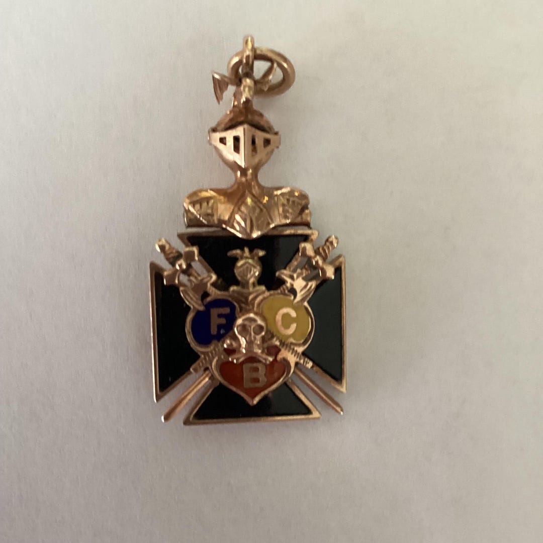 Antique 10K, Enamel Knights of Pythias Pendant/fob Collectible Rare ...