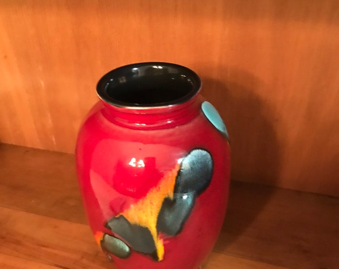 Vintage Poole England Pottery “volcano” Vase High Gloss Signed and ...