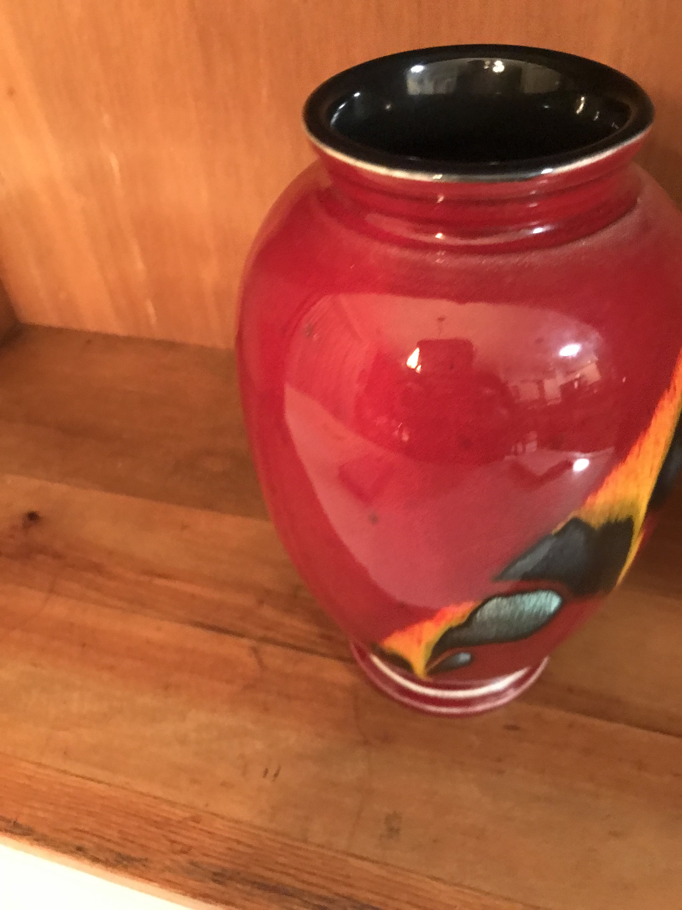 Vintage Poole England Pottery volcano Vase High Gloss Signed and ...