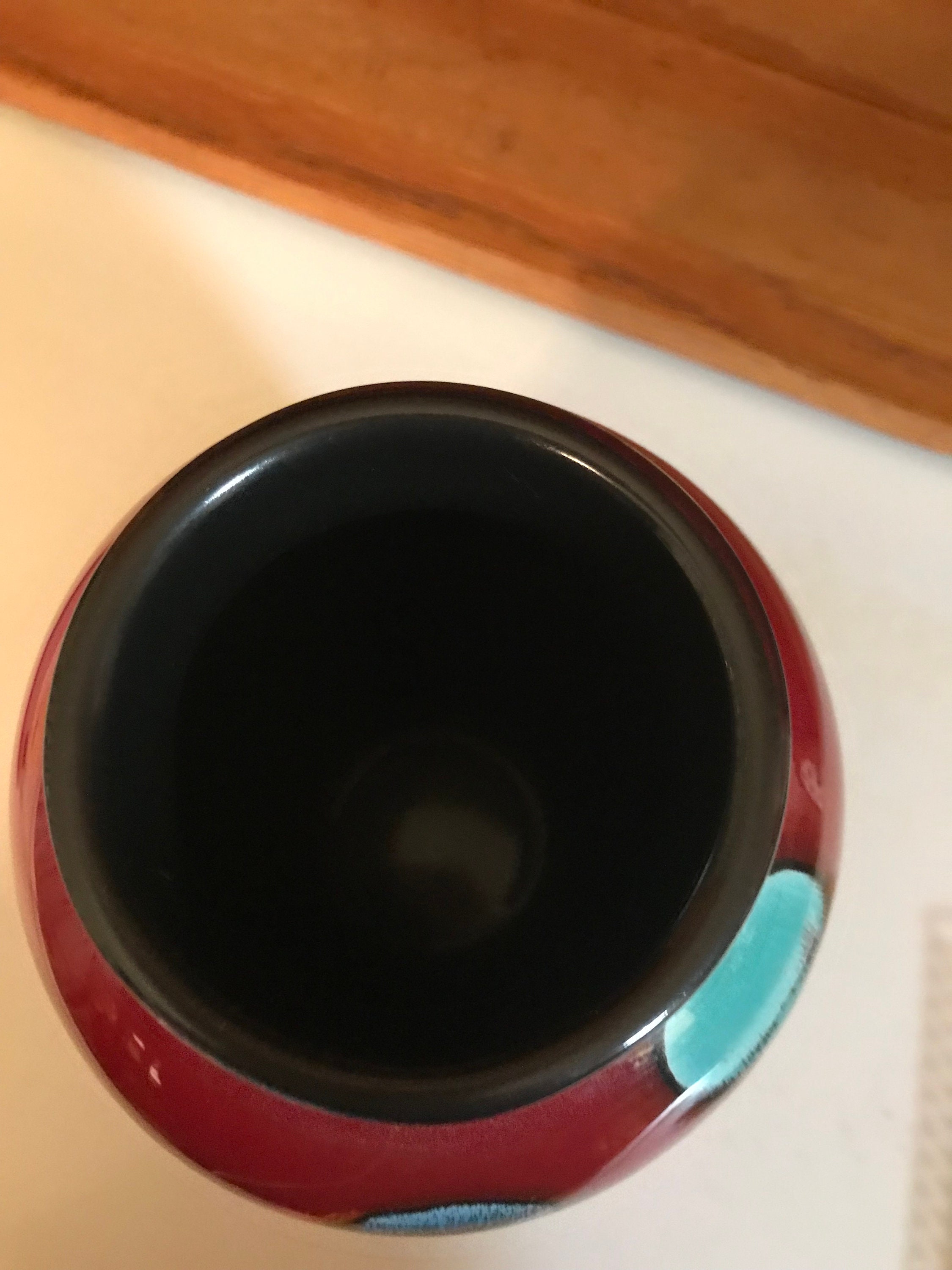 Vintage Poole England Pottery volcano Vase High Gloss Signed and ...