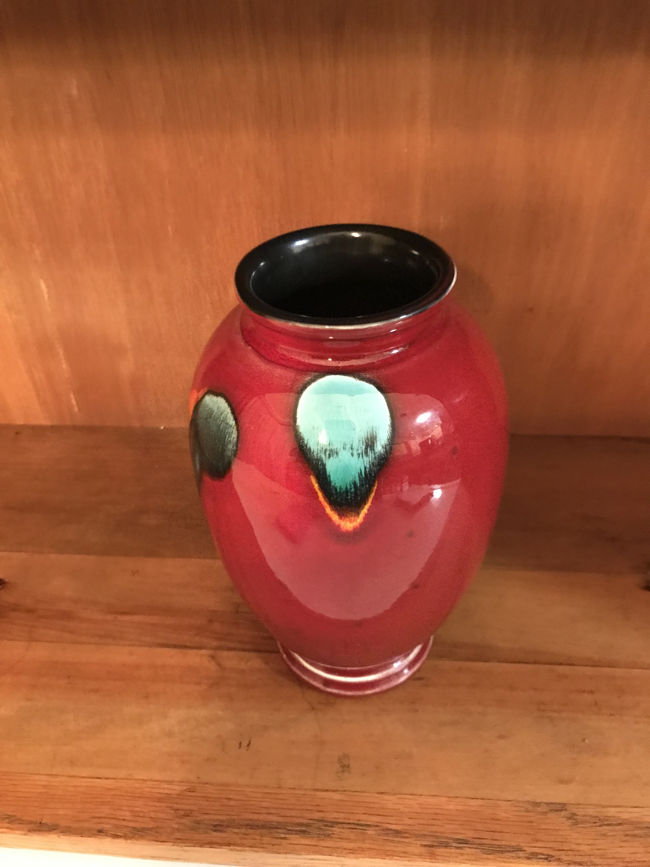 Vintage Poole England Pottery volcano Vase High Gloss Signed and ...