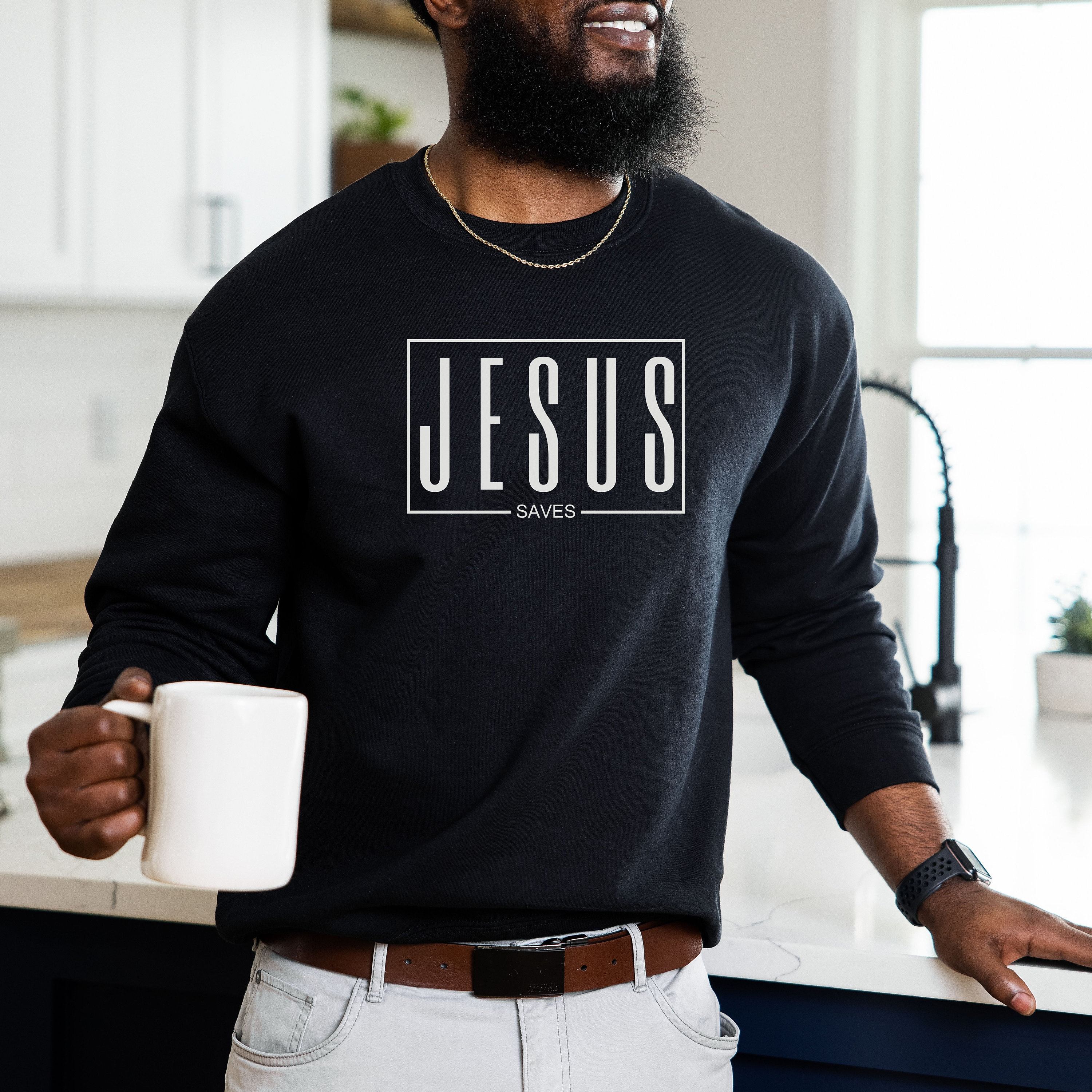 Jesus Saves Crewneck Sweatshirt, Trendy Streetwear Style Fashion, Gift ...