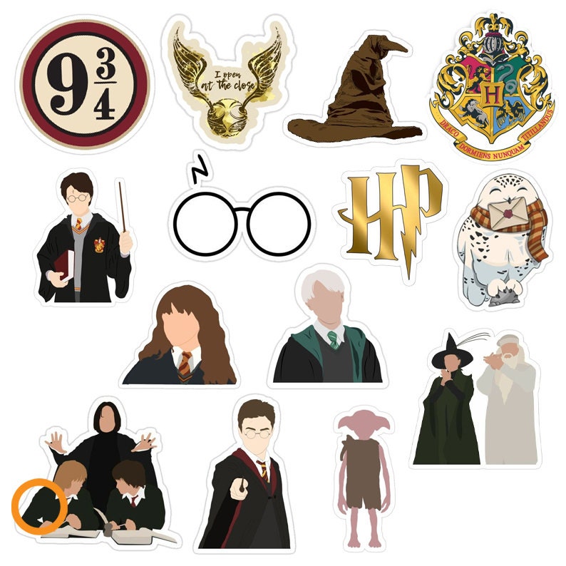 50 Stickers Harry Potter Magic Wizard Magic World, Design Cute ...