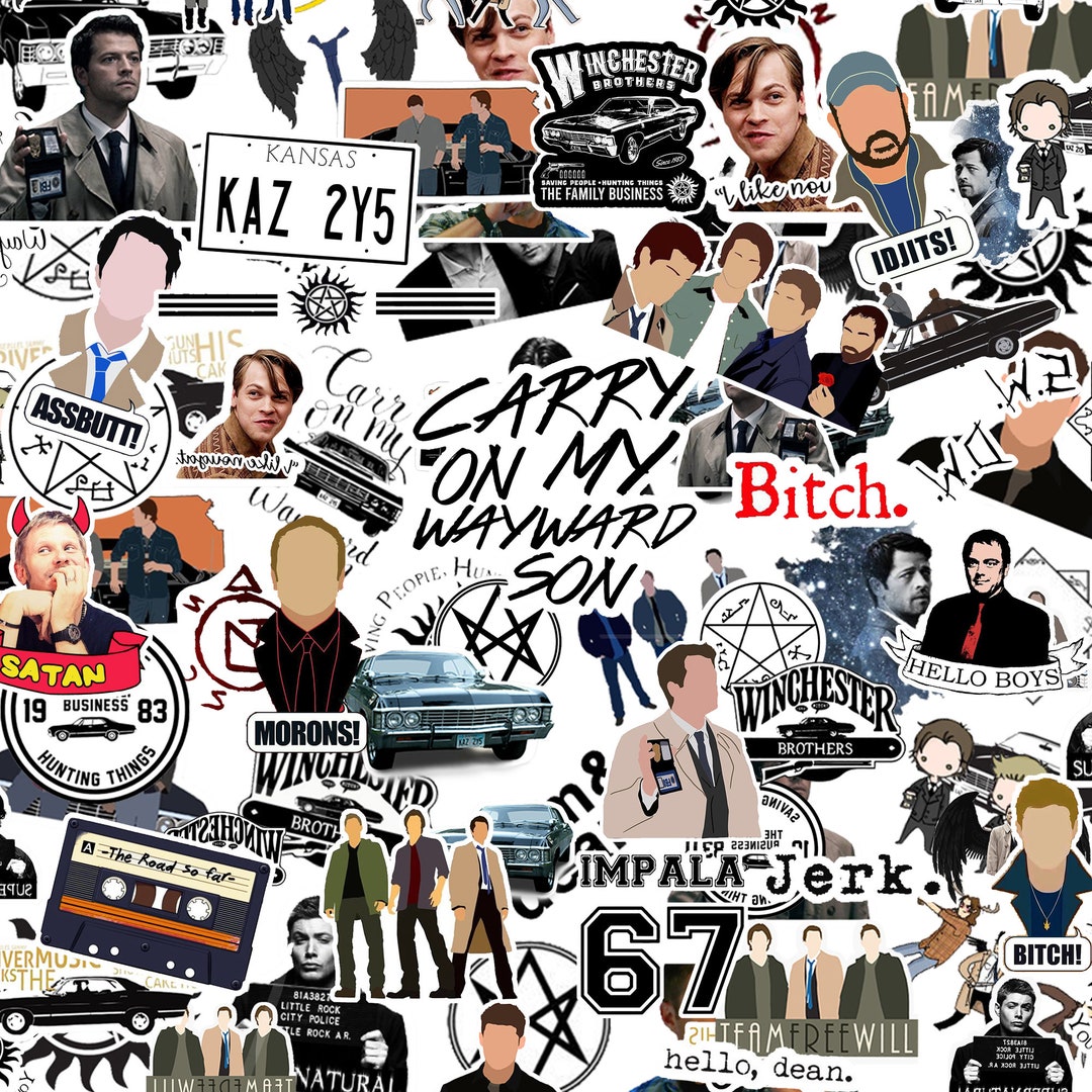 50PCS Dean Sam Castiel Stickers Design Cute Aesthetic Stickers Decal ...