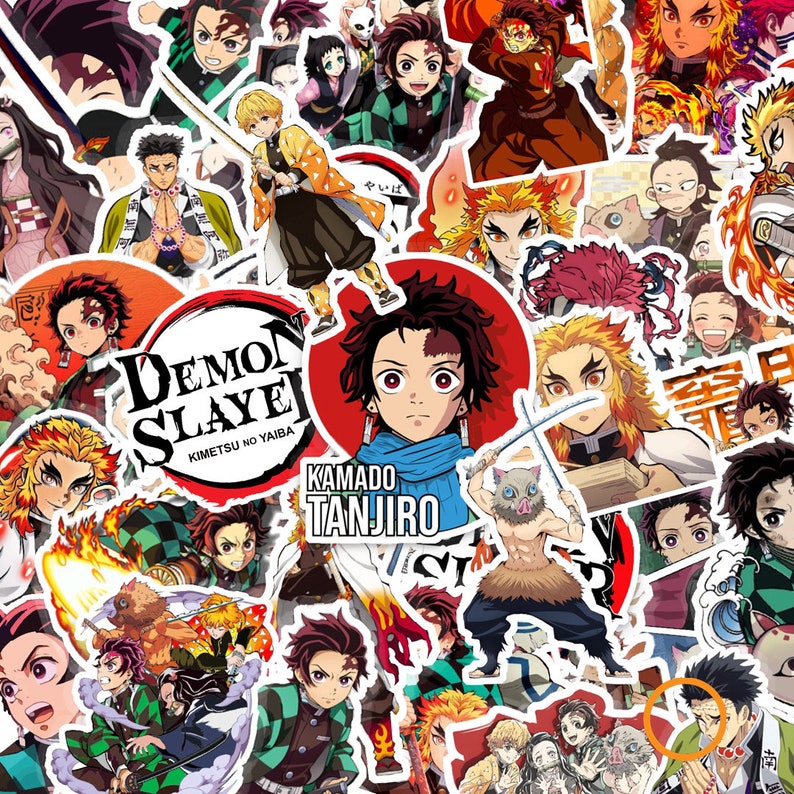40 Stickers Demon Slayer, Anime Design Cute Aesthetic Stickers Decal ...