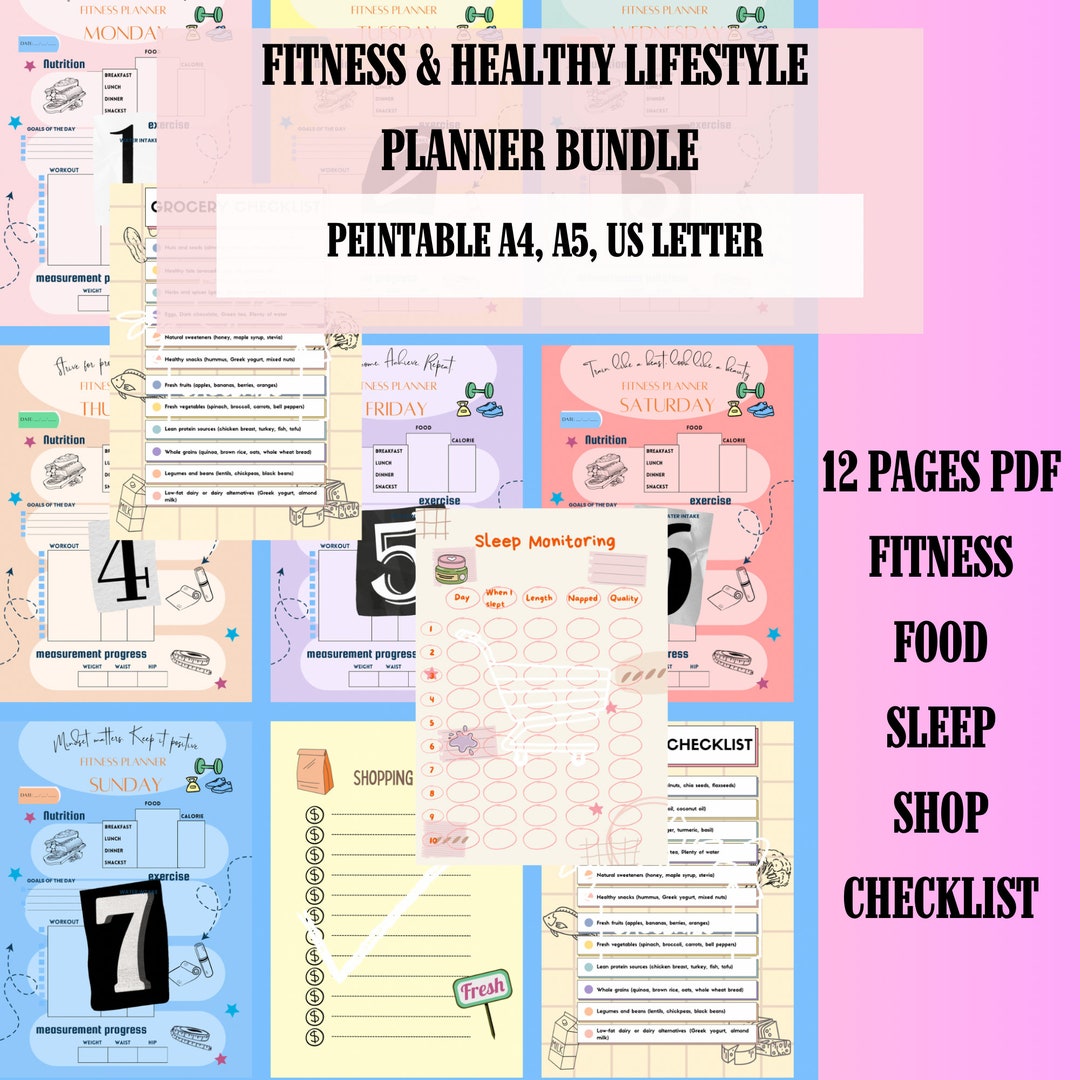 Ultimate Fitness, Wellness Bundle Weight Loss Planner, Fitness Tracker ...