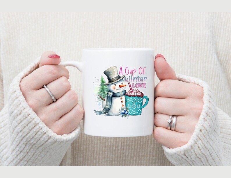 Snowman Mug Black & White Winter Coffee Mug Holiday Gift Snowman Cup - Etsy