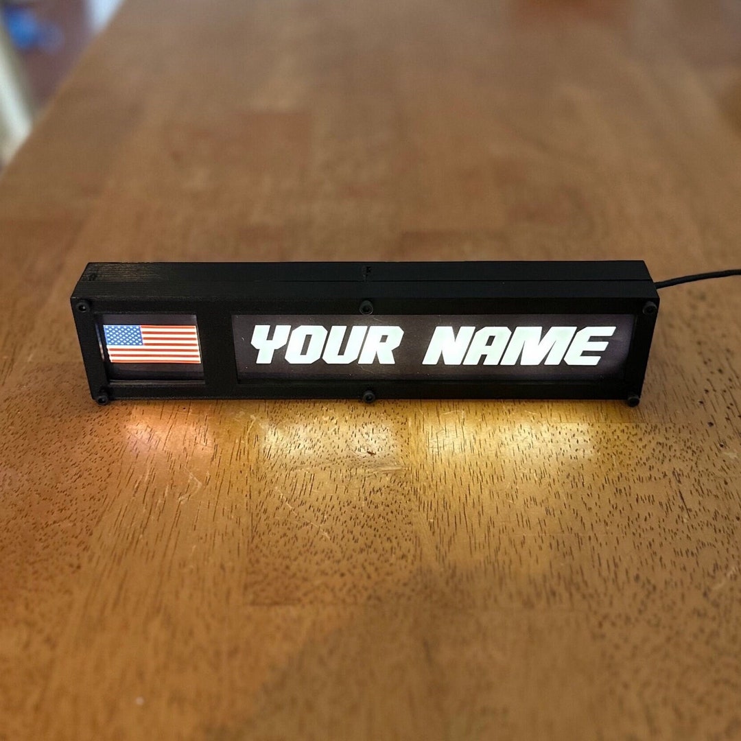 LED Backlight SIM Racing Name Display - Etsy
