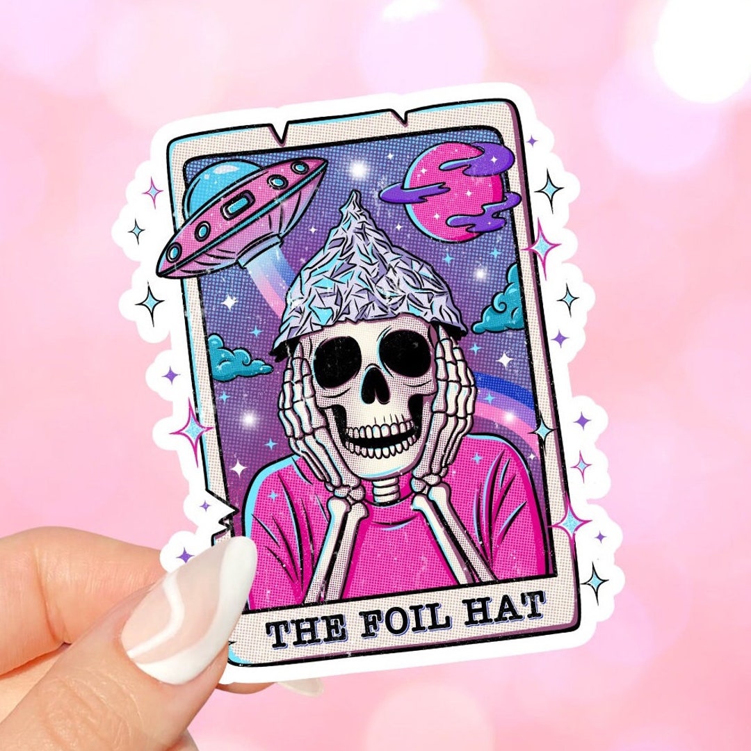 Foil Hat Tarot Card Sticker: Waterproof Vinyl Decal - Etsy