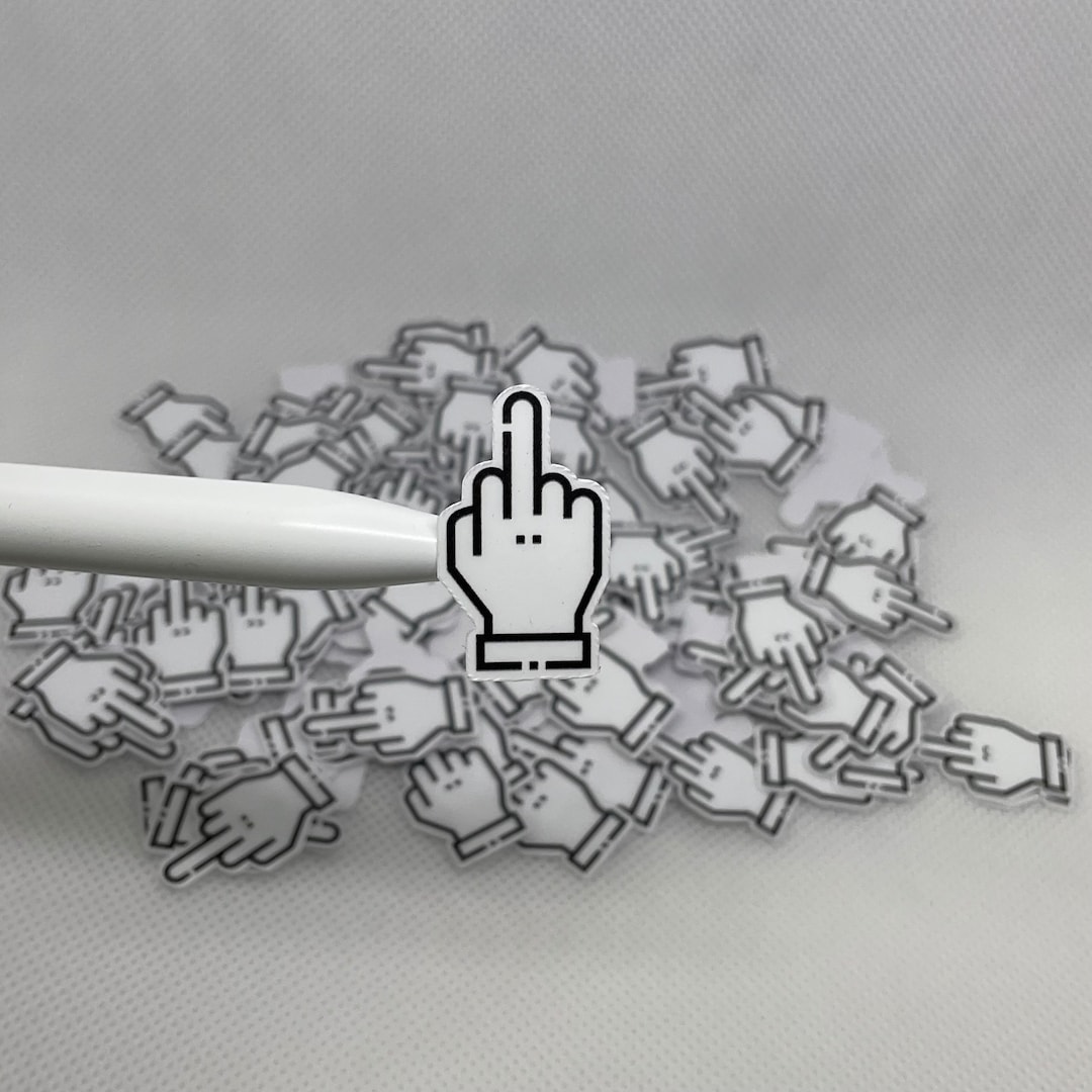 1-1000pc Mini "middle Finger" Vinyl Tiny Stickers - Etsy