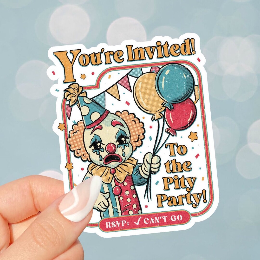 Clowncore Pity Party Waterproof Stickers for Book, Accessories for ...