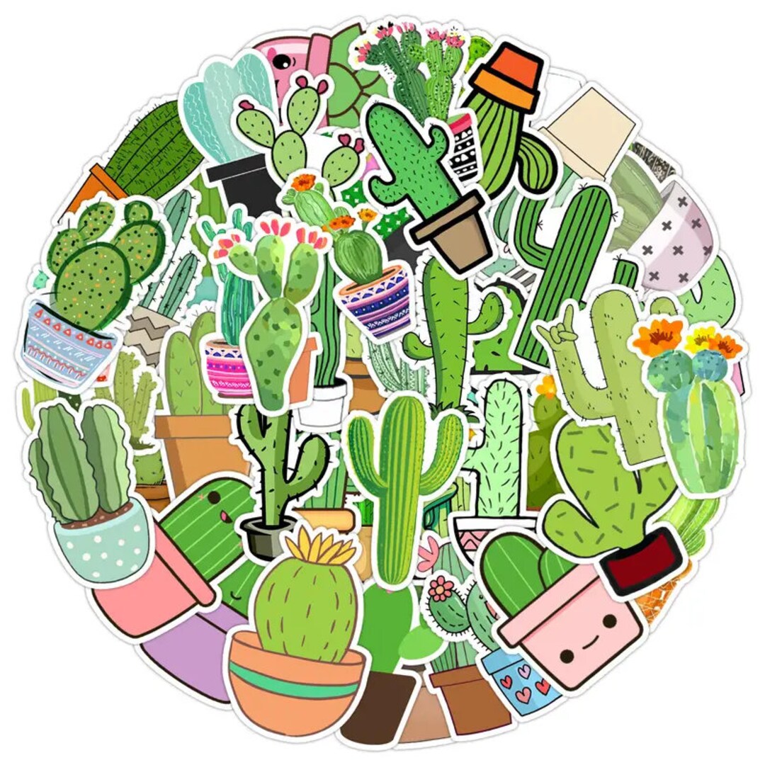 5-25pc Adorable Cactus Stickers in Random Sticker Packs Kawaii ...