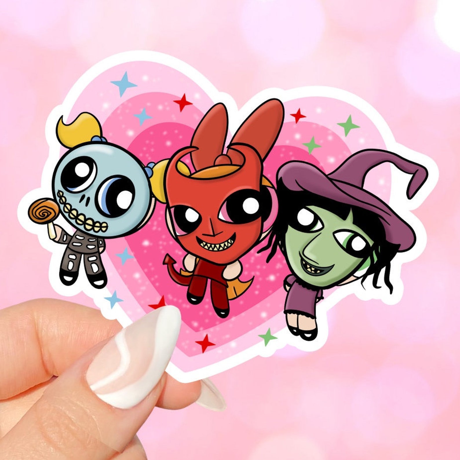 Masked Puffy Girls Sticker for Kindles, E-readers, Bookish Gifts, Book ...