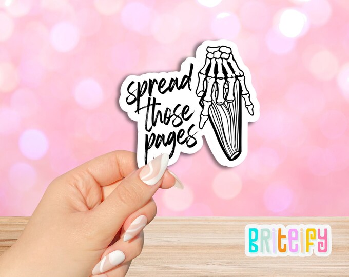 Spread Those Pages Smut Sticker, Floral Book Stickers, Book Lover ...