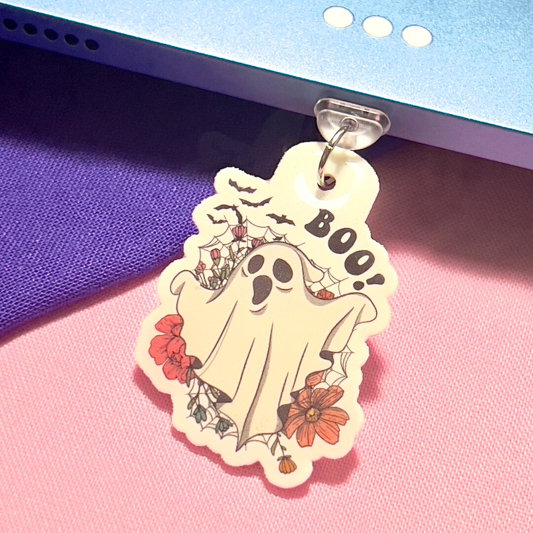 Retro Floral Ghost Kindle Dust Plug Charms, Kobo, USB Plugs for Ipad ...