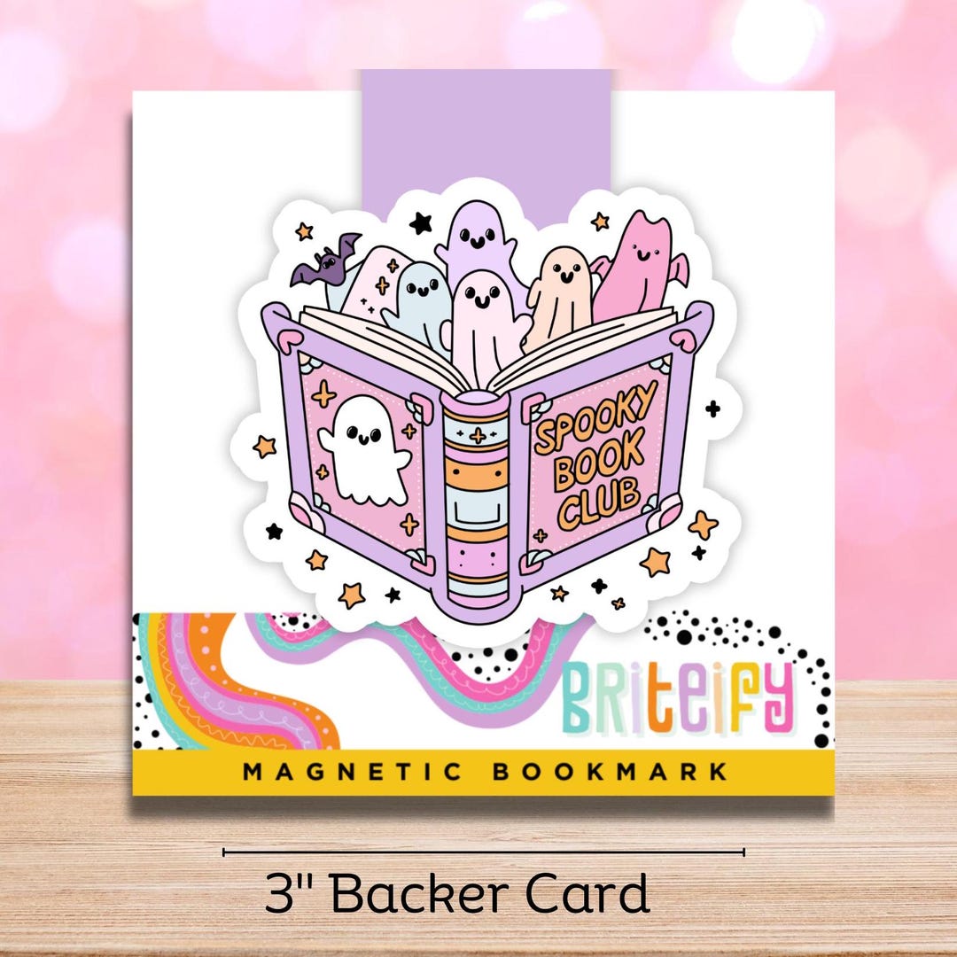 Spooky Ghost Book Club Magnetic Bookmark, Halloween Bookmarks, Cute ...