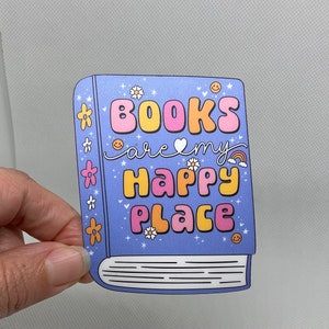 Books Are My Happy Place Vinyl Sticker for Book Lovers, Book Gifts ...