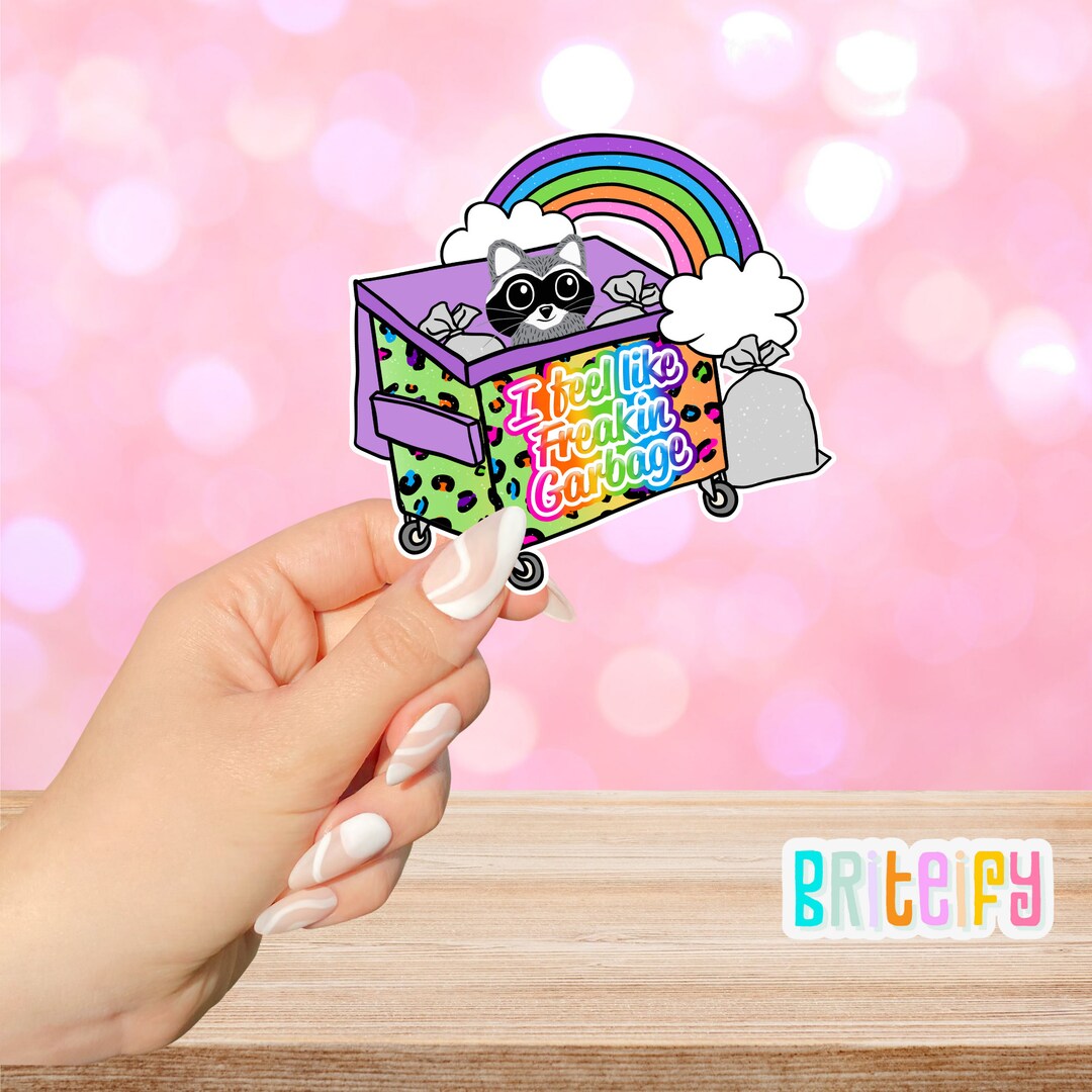 Freakin Garbage Raccoon Sticker for Kindles, E-readers, Bookish Gifts ...