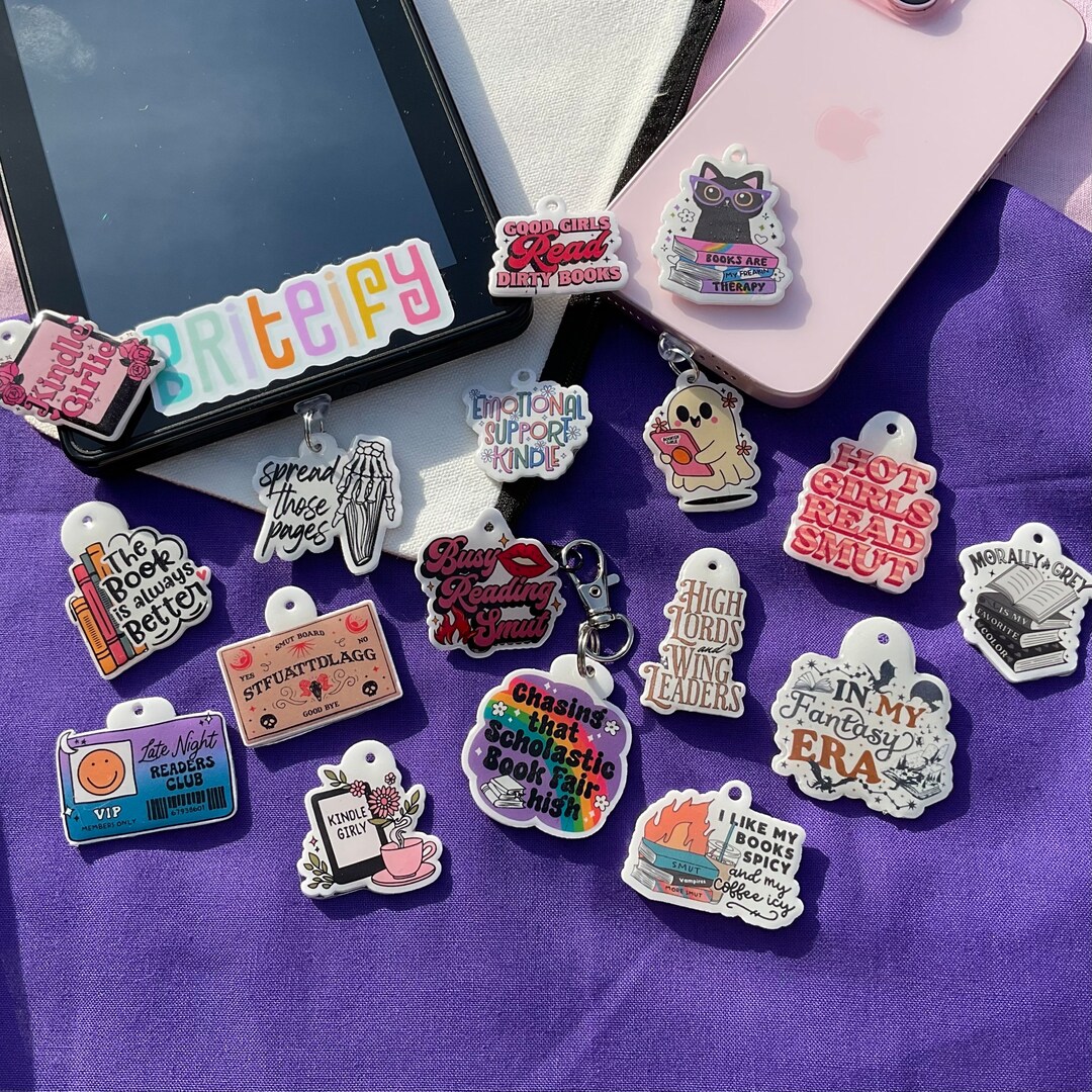 Kindle Charms, Phone Charms, Bookish Gifts for Her, USB C Dust Plugs ...