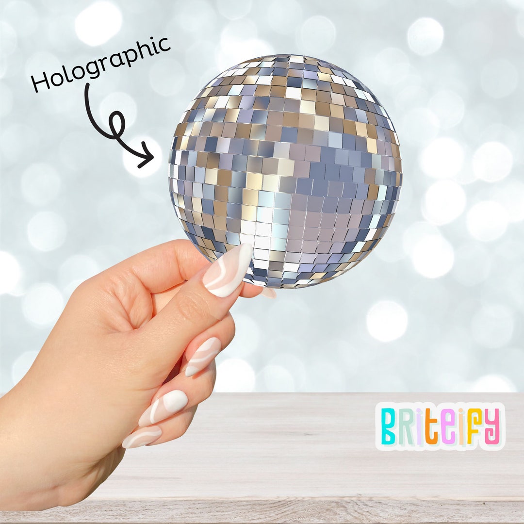 Holographic Disco Ball Vinyl Glossy Stickers Multicolor Shimmering ...