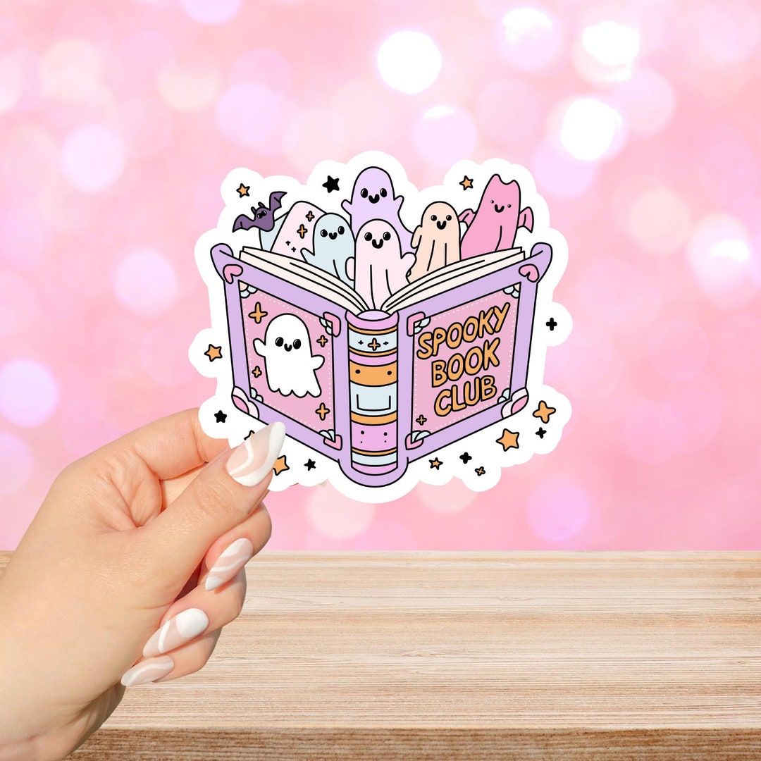 Spooky Book Club Sticker, Pastel Halloween Bookish Stickers, Stickers ...