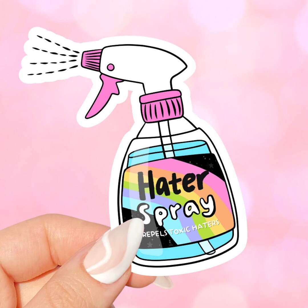 Hater Repellent Spray Sarcastic Snarky Waterproof Sticker, Trendy ...